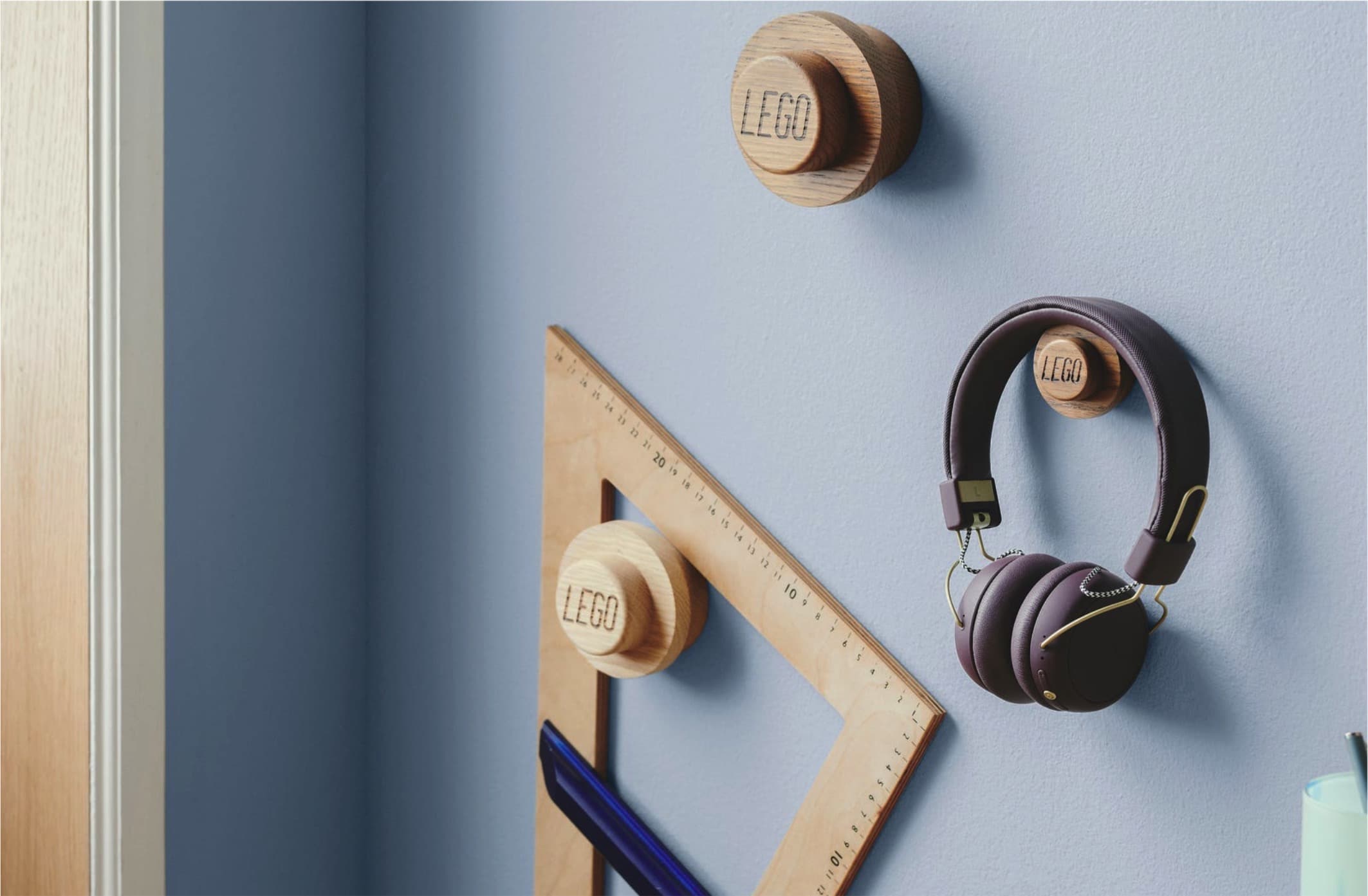 LEGO wooden wall hanger set is the nerdiest way to hang up your coats